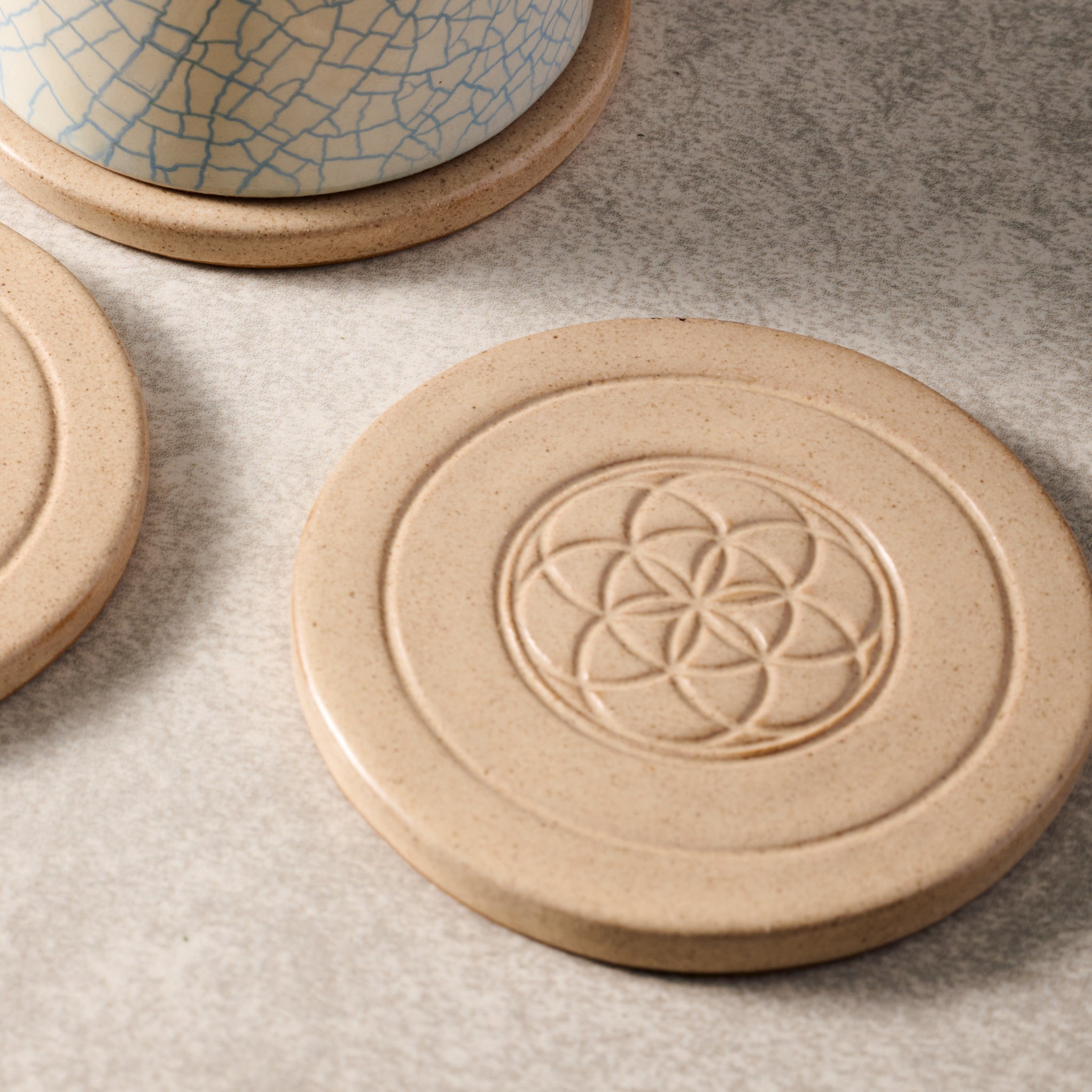 Sacred Geometry Ceramic Coasters | Ten Thousand Villages