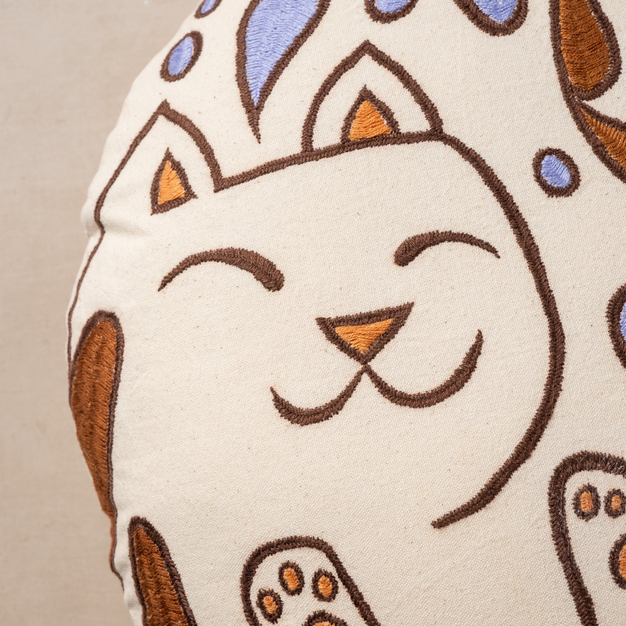 Embroidered Cat Pillow | Ten Thousand Villages