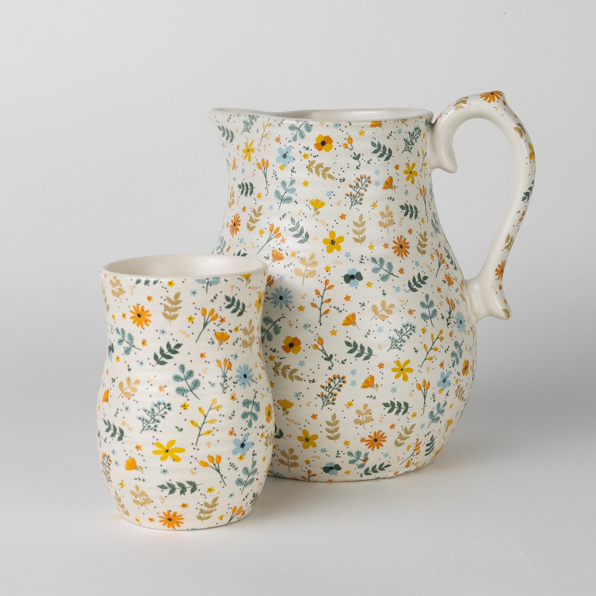 Tula Floral Ceramic Pitcher | Ten Thousand Villages