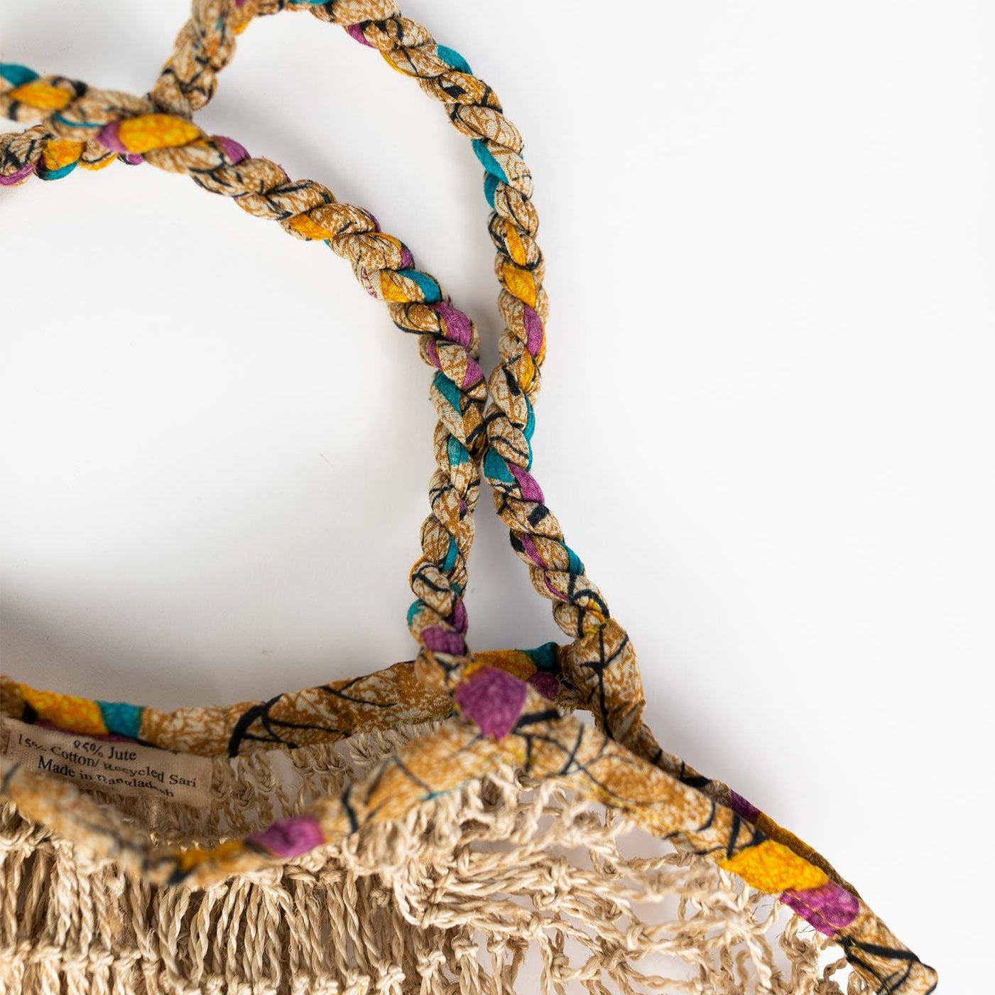Sari & Jute Slouchy Net Bag | Ten Thousand Villages